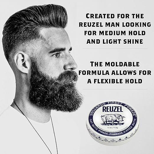 Clay Matte Pomade -Strong Hold Matte Finish Pomade | Reuzel