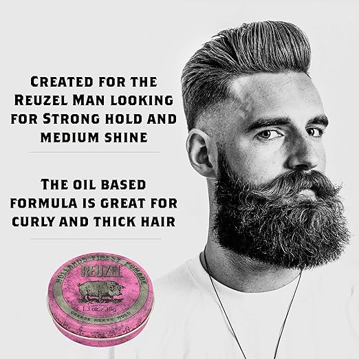 Pink Pomade | Oil Based Pomade for Thick Curly Hair – Reuzel