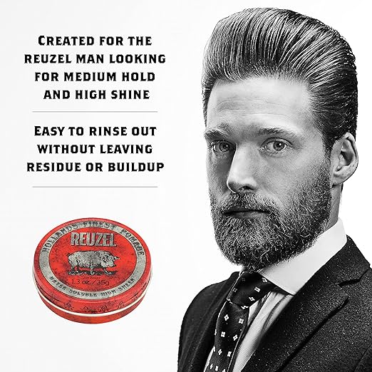 Red Pomade | Medium Hold High Shine Pomade – Reuzel