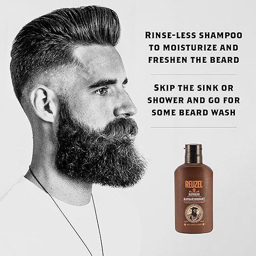 REFRESH Men's No Rinse Beard Wash | Beard Grooming | Reuzel