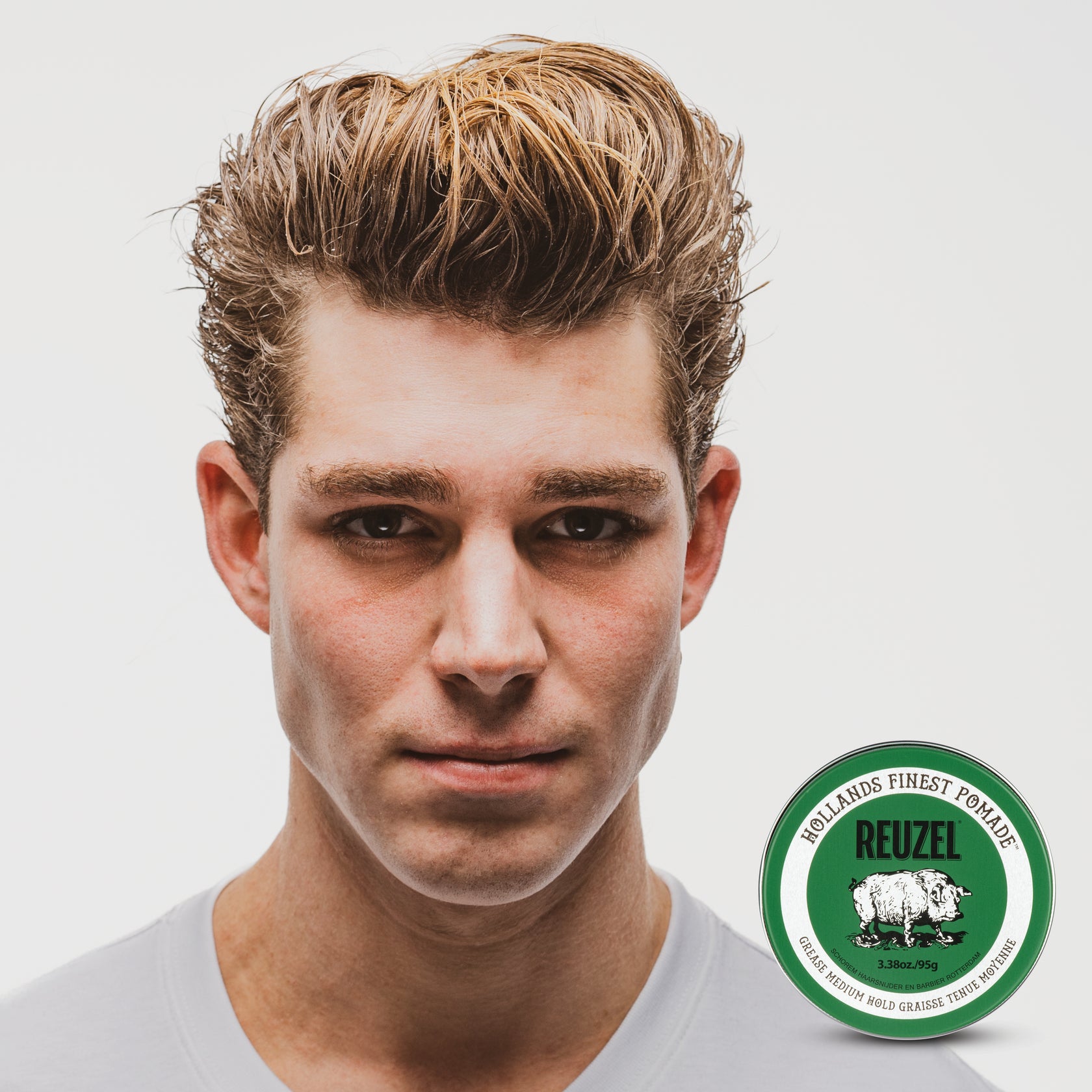 Green Pomade | Medium Hold Oil Based Pomade | Men's Hair Grease – Reuzel