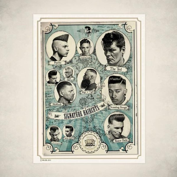 Haircuts Poster | Vintage Barber Poster – Reuzel